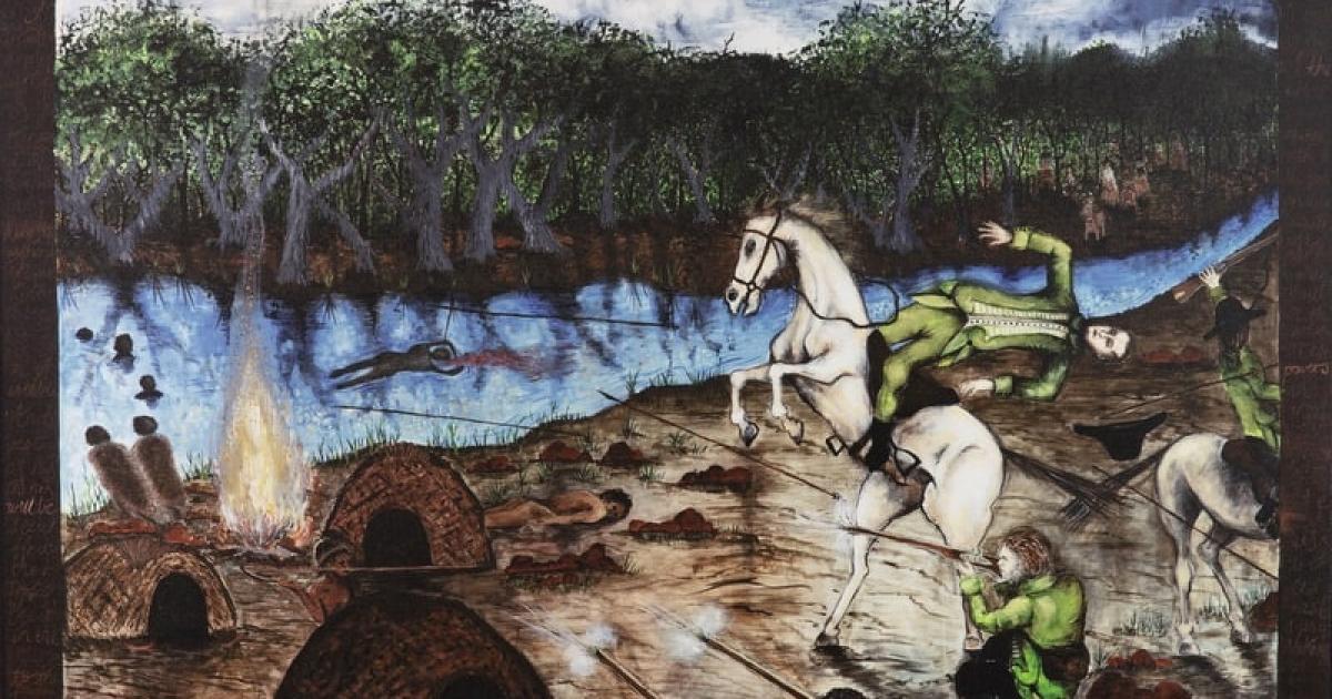 Pinjarra Massacre Painting by Emma Margetts Eugene A Winmar Phillip S ...